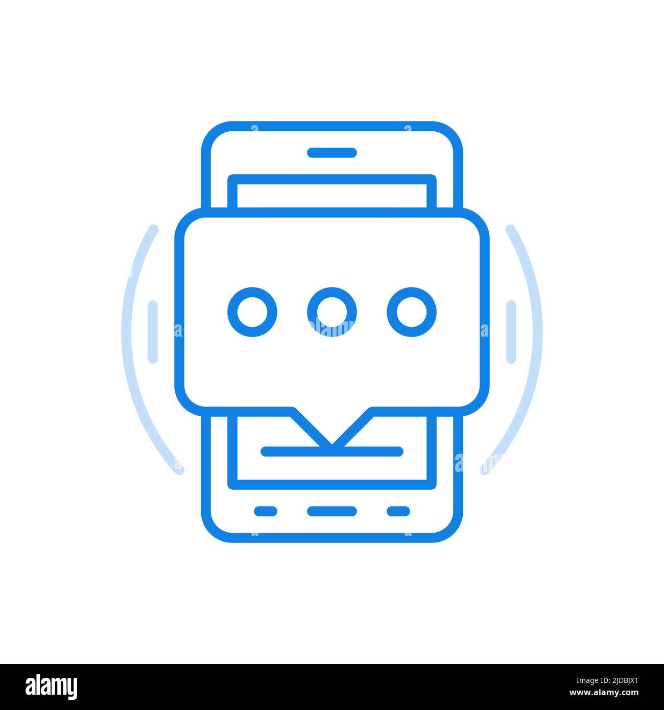 Waiting for online message vector line icon. Conversations via web chat ...
