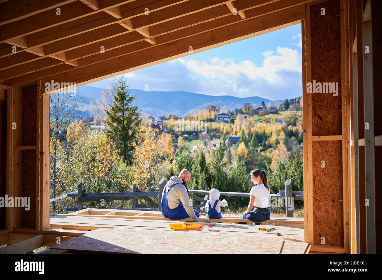 Father helping his son build hi-res stock photography and images - Alamy