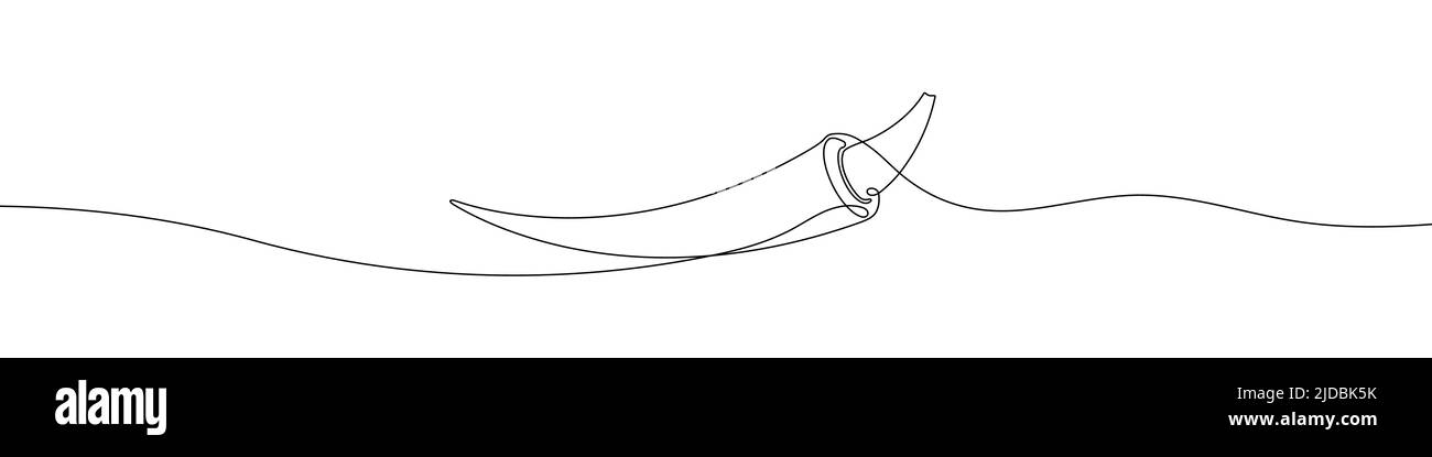 Continuous line drawing of chilli pepper icon. Chilli pepper linear ...