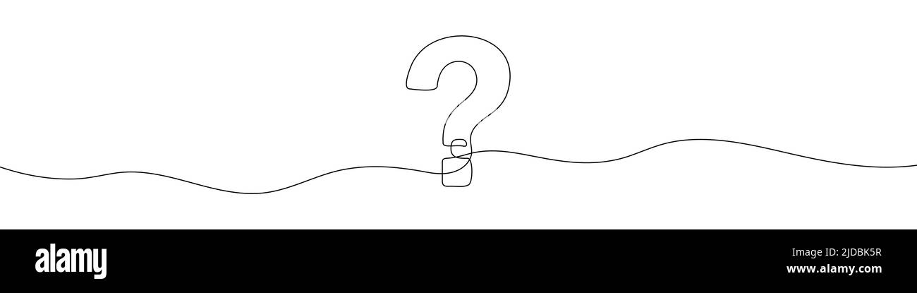 Question mark linear background. One continuous line drawing of ...