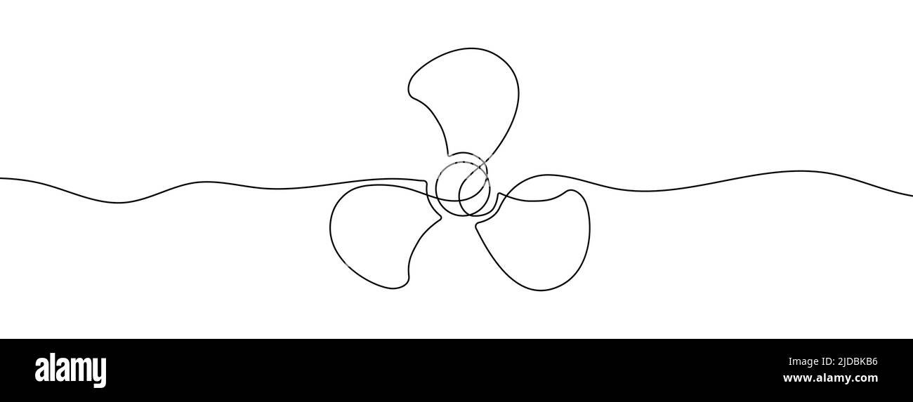 Linear background of fan. One continuous line drawing of fan. Vector ...