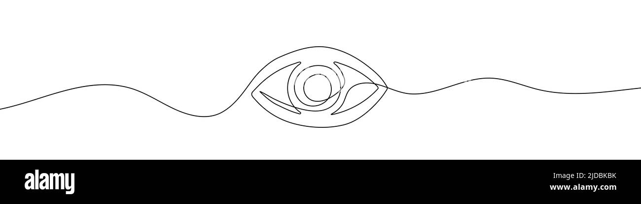 Linear background of eye. One continuous line drawing of human eye ...