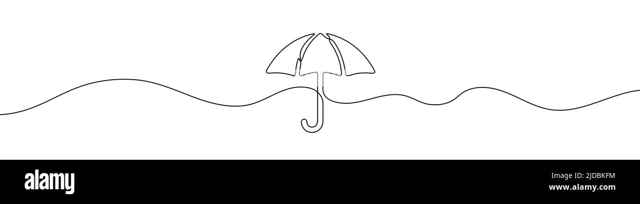 Continuous line drawing of umbrella. Umbrella linear icon. One line ...