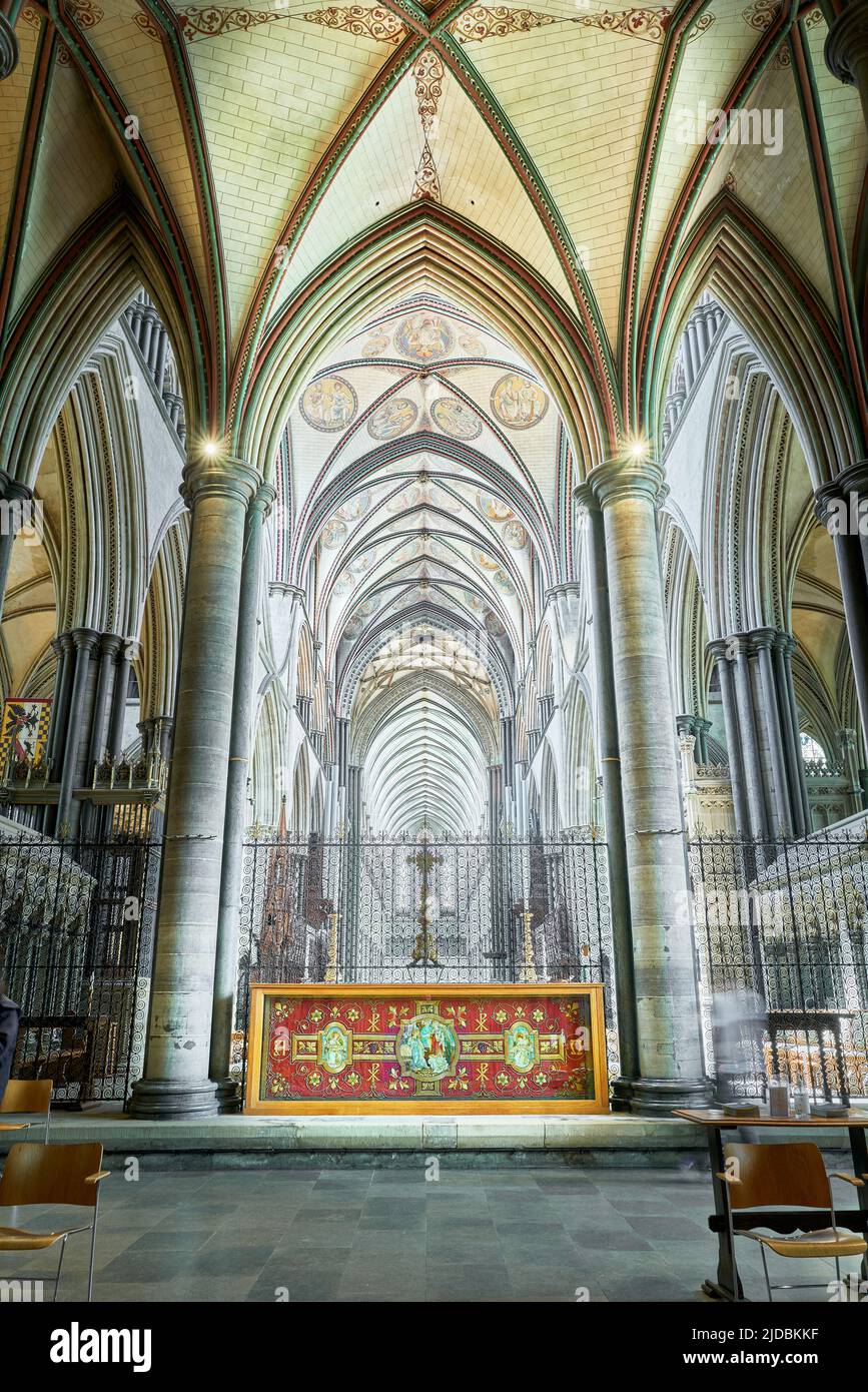 View from the east end of an altar and ceiling in the thirteenth ...