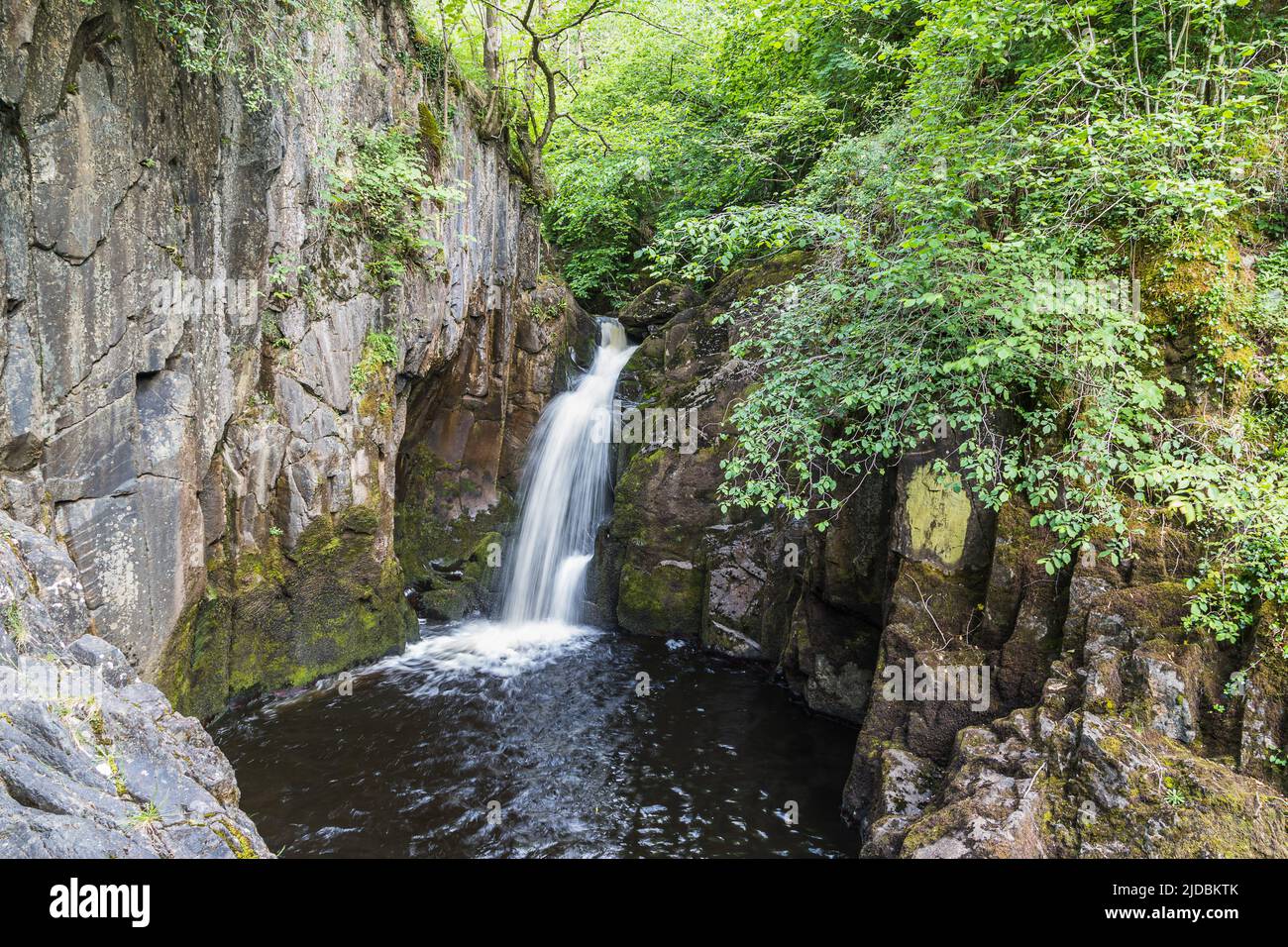 The Hollybush Spout waterfall pictured near Ingleton on the Ingleton ...