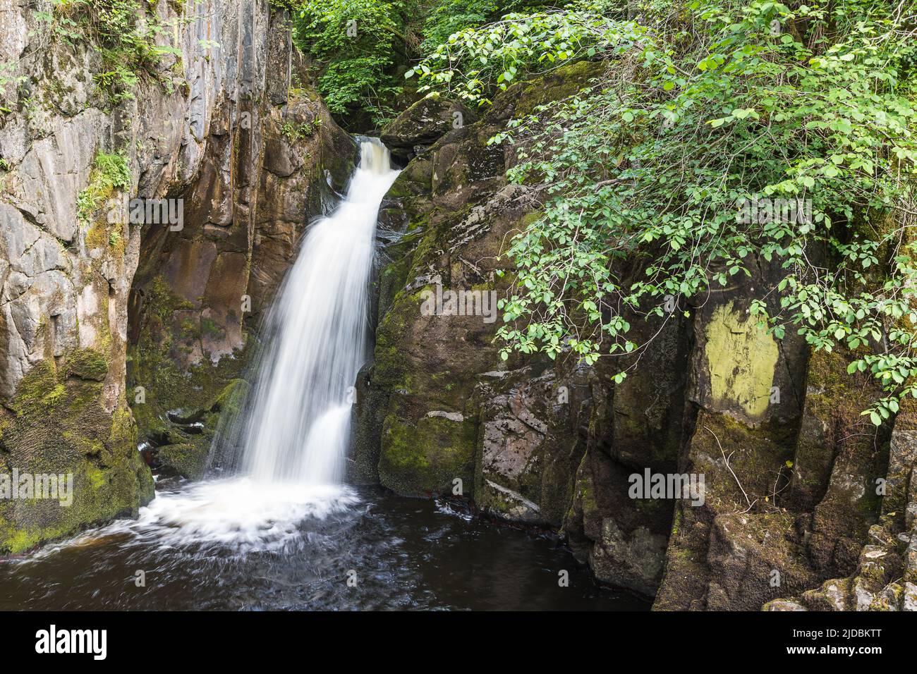 The Hollybush Spout waterfall pictured near Ingleton on the Ingleton ...
