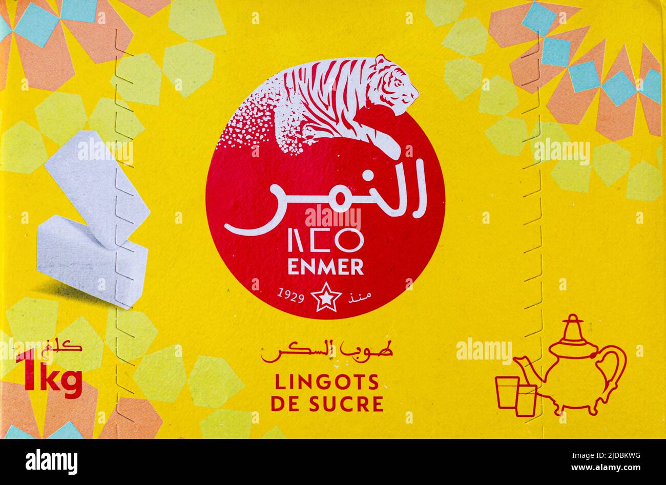 Packed sugar with large chinks sold in morocco in retail stores Stock ...