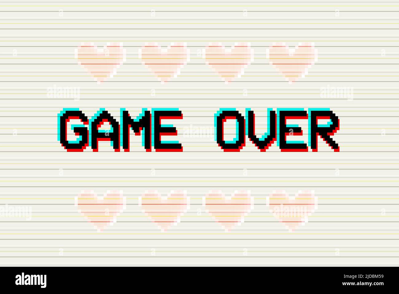 Game Over pixel text, glitch effect background, rgb shift Stock Photo ...