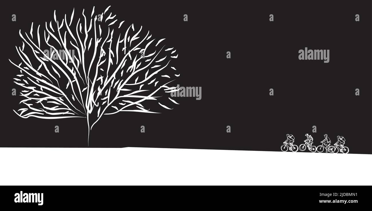 Cycling in the forest vector iillustration Stock Vector Image & Art - Alamy