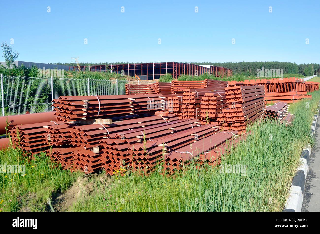 Construction of buildings using metal structures. Warehousing of ...