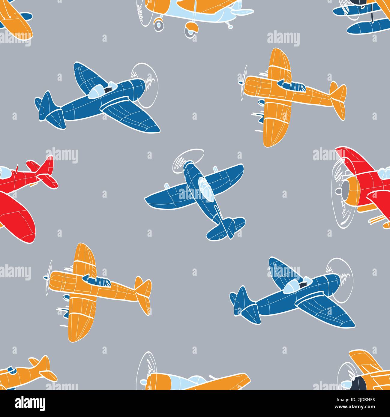 Vector seamless pattern with aircraft. Kids background with planes ...