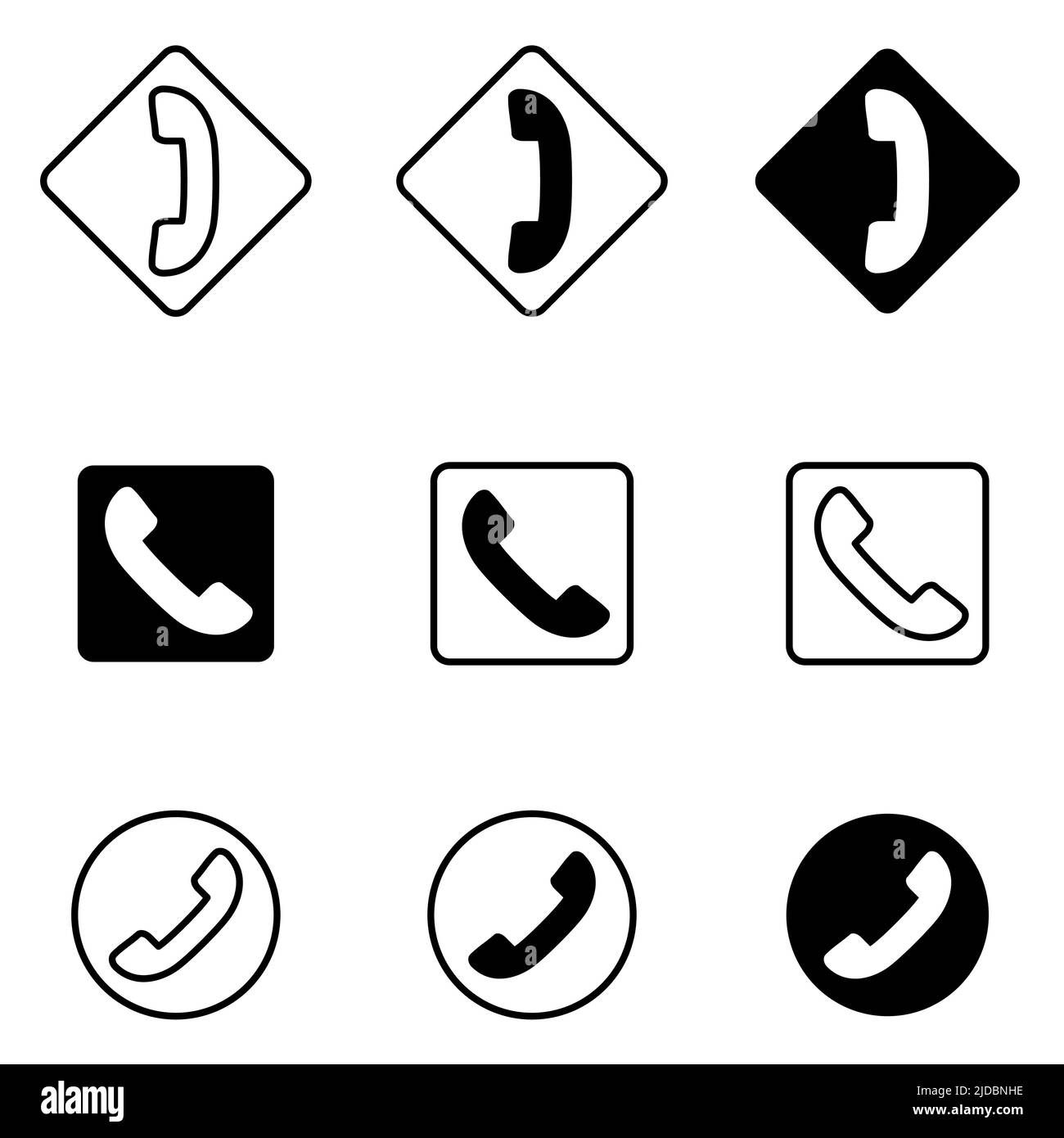Telephone icon set. Flat vector illustration Stock Vector Image & Art ...
