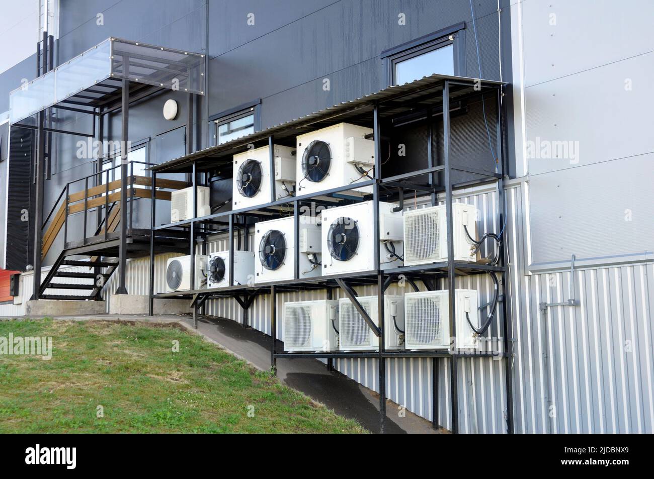 Air conditioning and heat pump. Split system on the wall of a modern ...