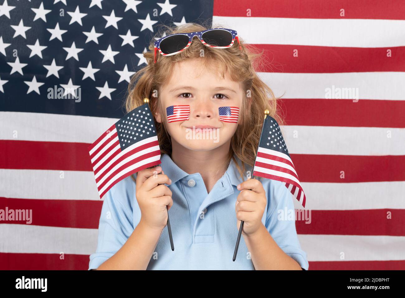 Child celebration independence day 4th of july. United States of ...