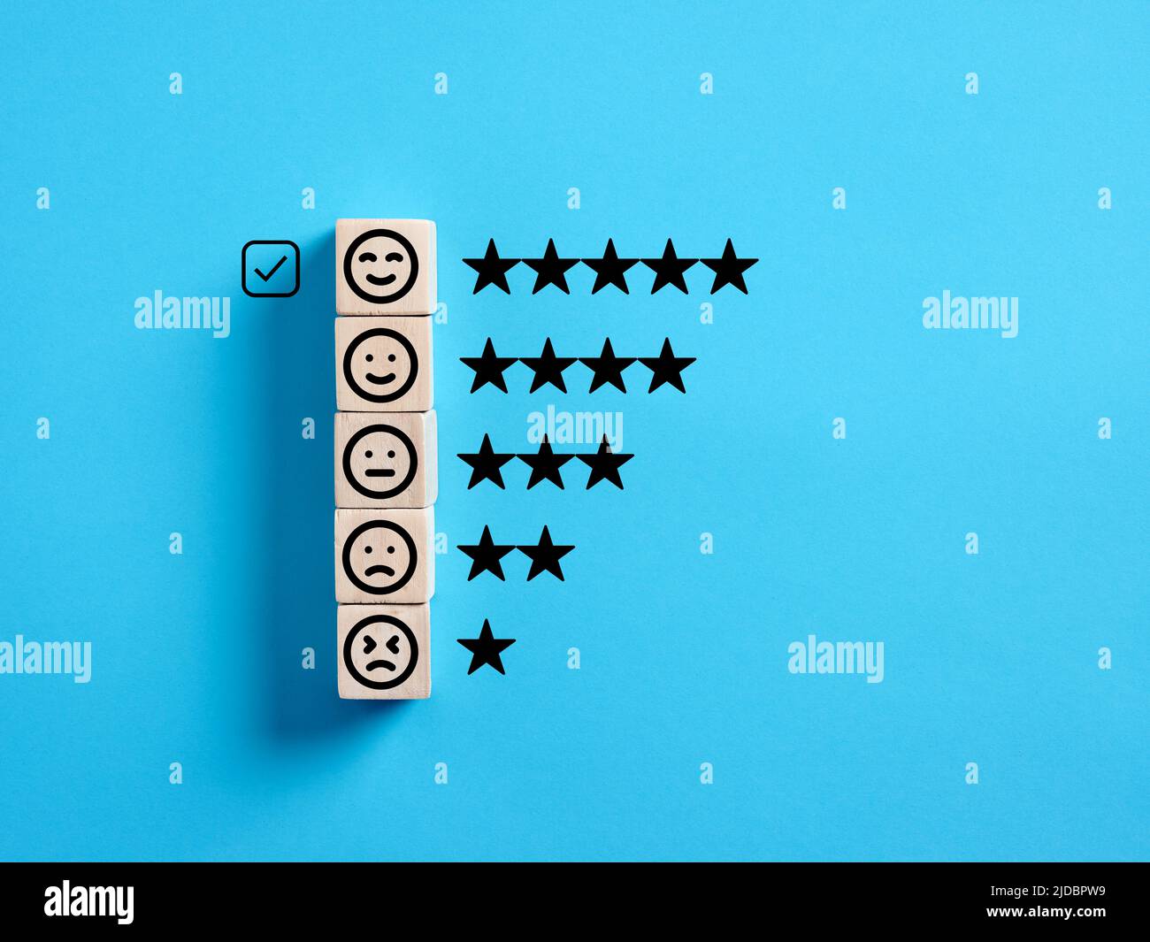 Happy, sad and neutral faces with with five star happy face selected ...