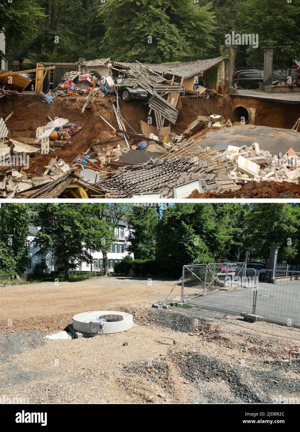 Erftstadt, Germany. 20th June, 2022. KOMBO - Debris of collapsed ...