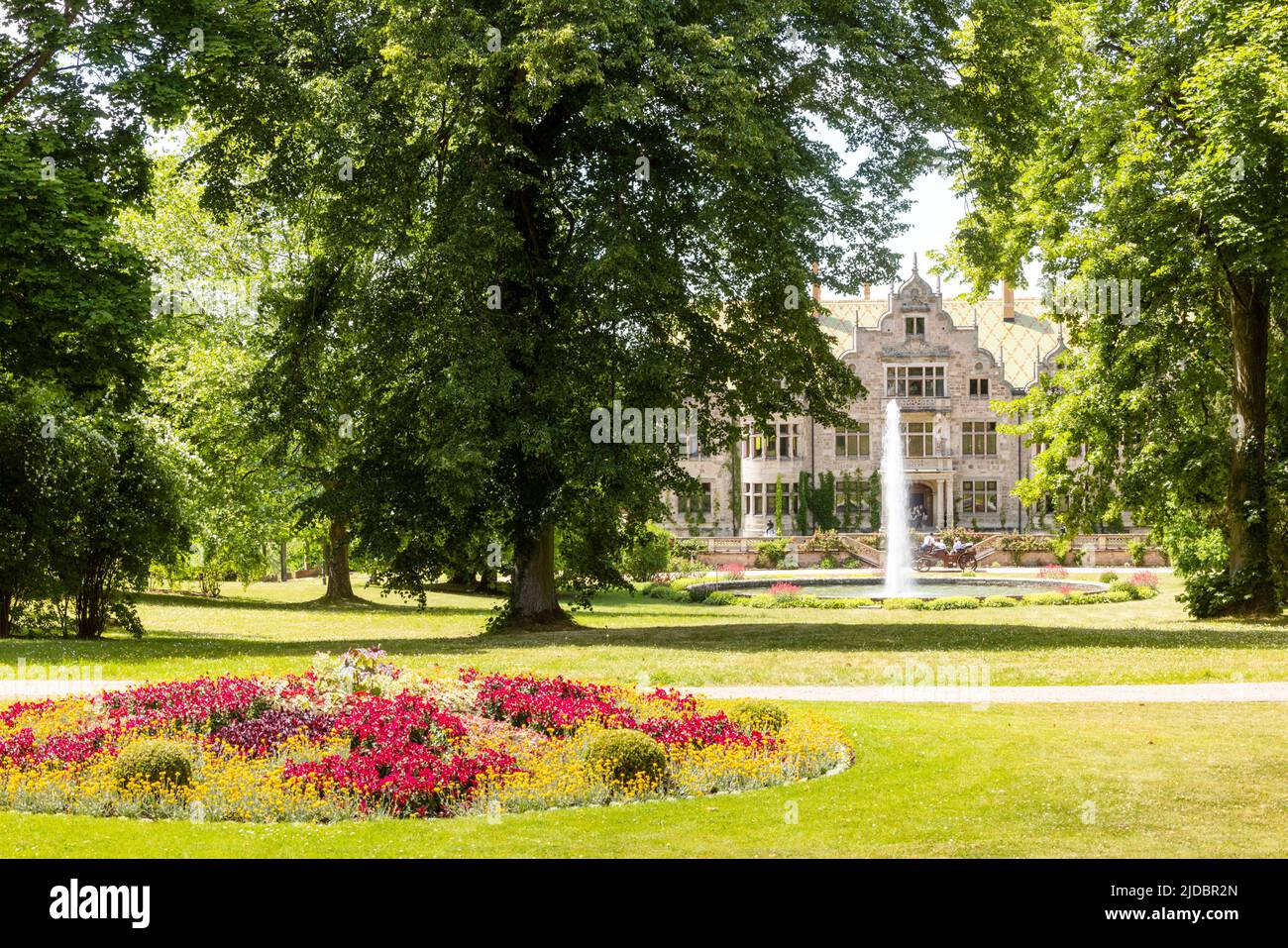 Bad Liebenstein, Germany. 17th June, 2022. A water fountain can be seen ...