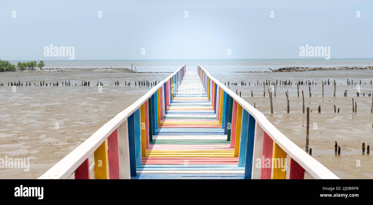 The scenic viewpoint at the rainbow bridge which that on to the sea and ...