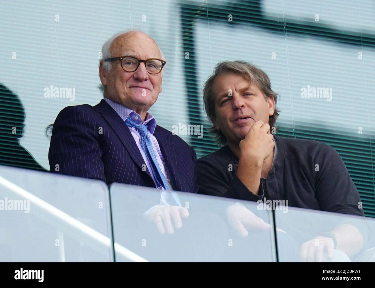 File photo dated 07-05-2022 of Bruce Buck (left) and prospective owner ...
