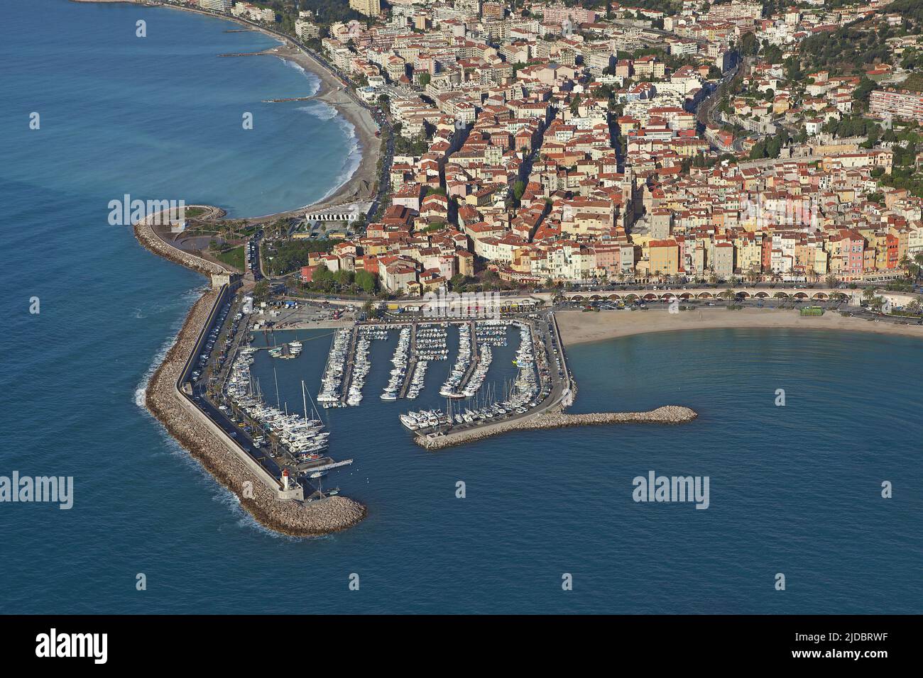 France, Provence-Alpes-Côte d'Azur, Menton, open port city on the ...