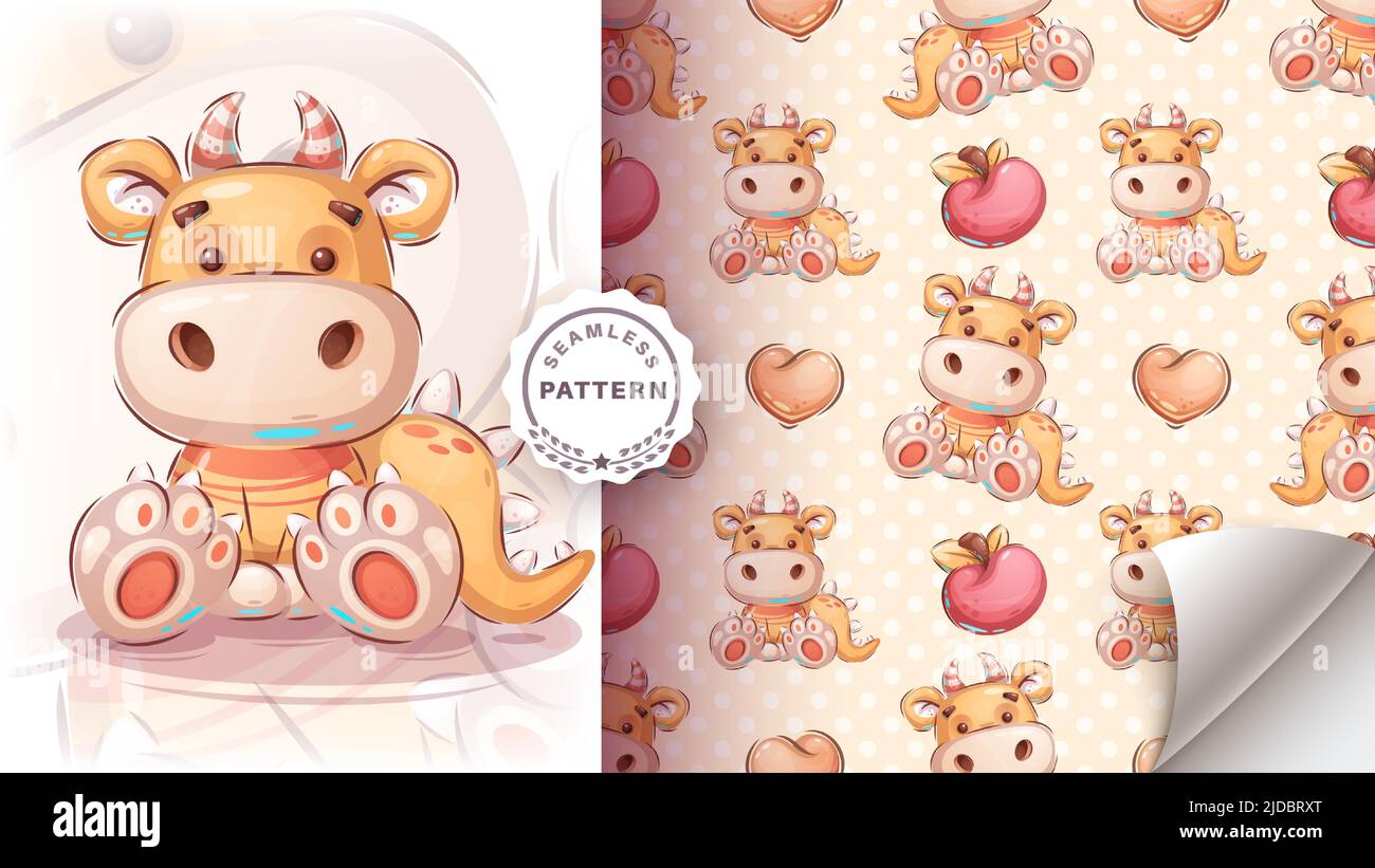 Teddy dino seat - seamless pattern Stock Vector Image & Art - Alamy