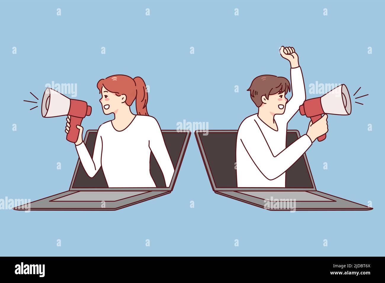 Cartoon people scream speaker hi-res stock photography and images - Alamy