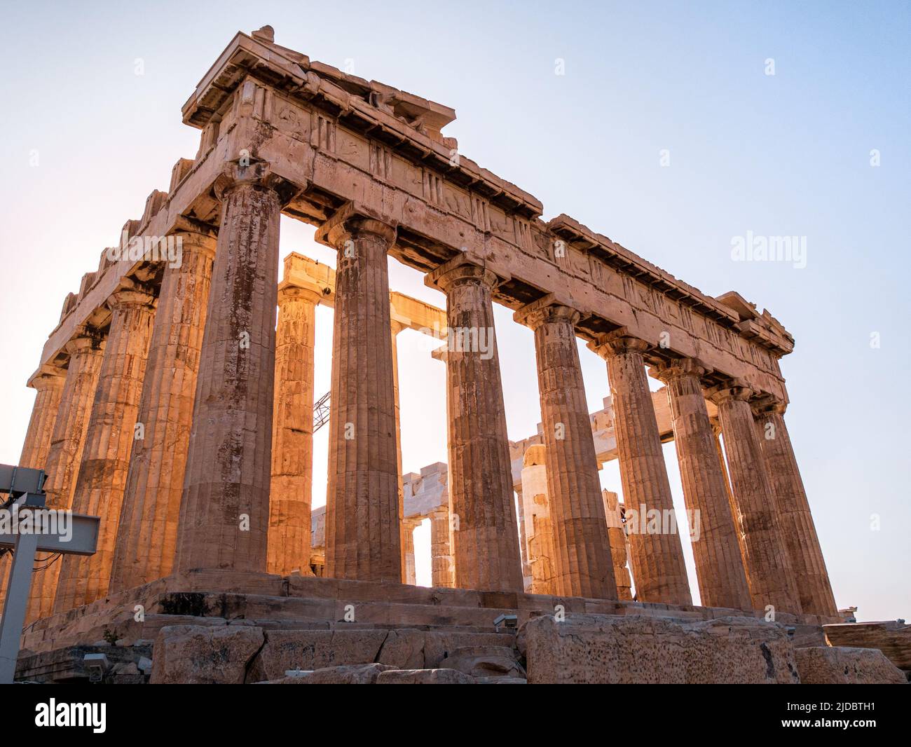 Ancient columns of the Parthenon on Acropolis Hill, Athens, Greece during sunset Stock Photo - Alamy