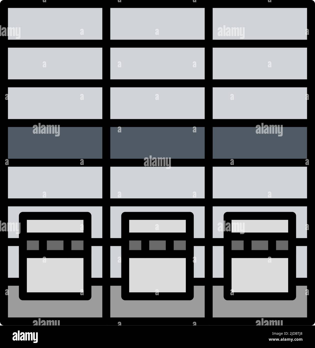Warehouse Logistic Concept Icon. Editable Bold Outline With Color Fill ...