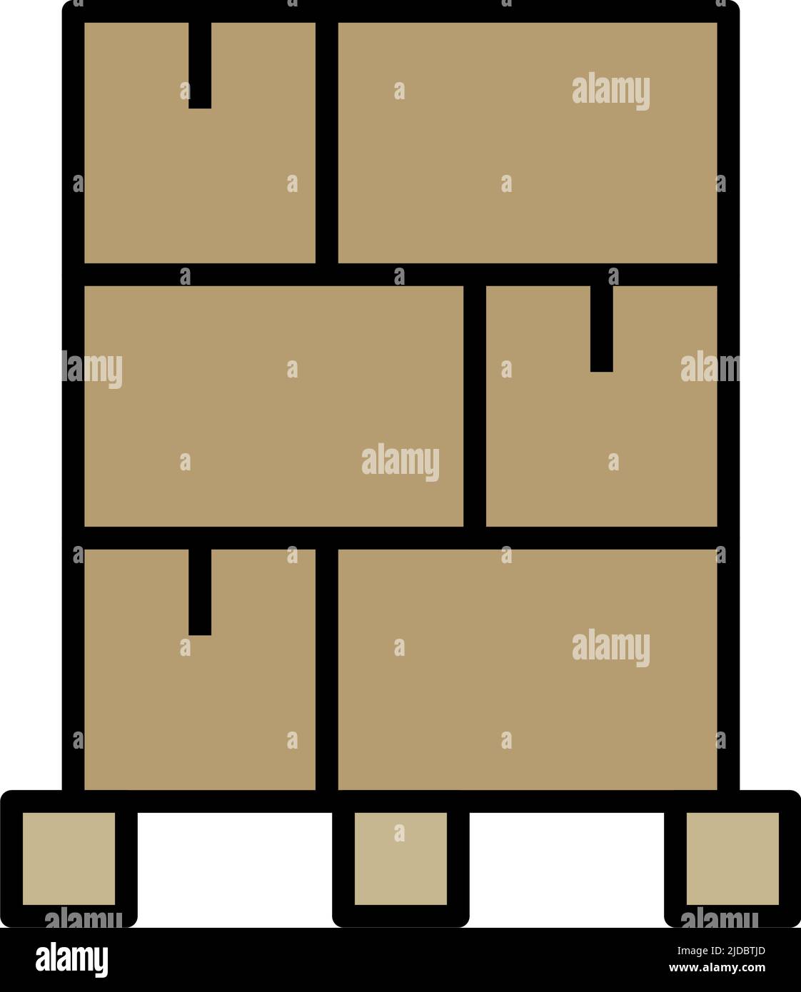 Cardboard Package Box Icon. Editable Bold Outline With Color Fill Design. Vector Illustration ...