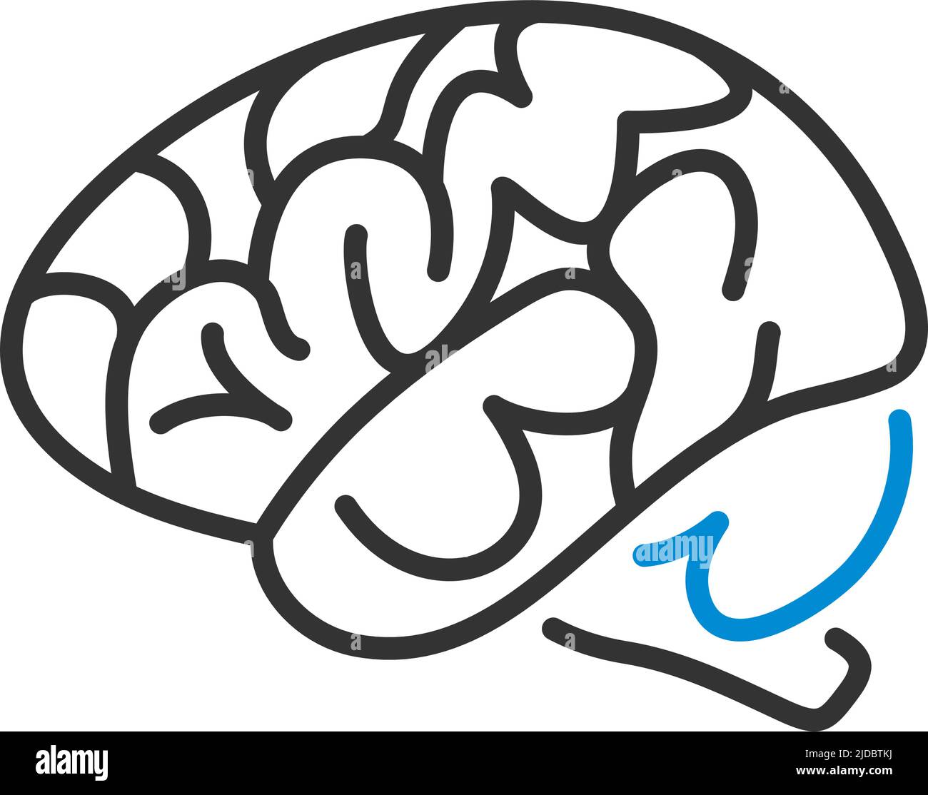 Brain Icon. Editable Bold Outline With Color Fill Design. Vector ...