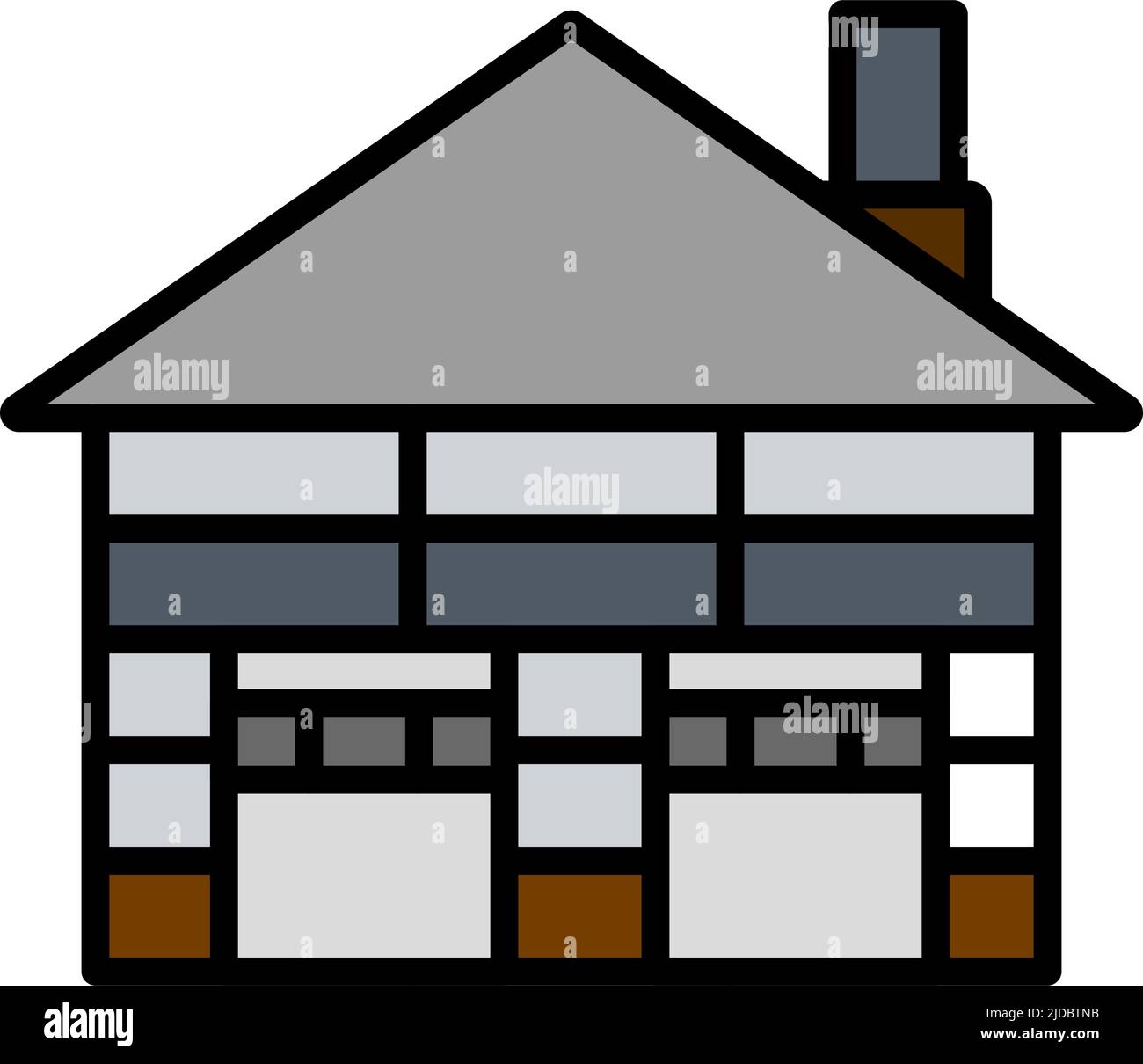 Warehouse Logistic Concept Icon. Editable Bold Outline With Color Fill ...
