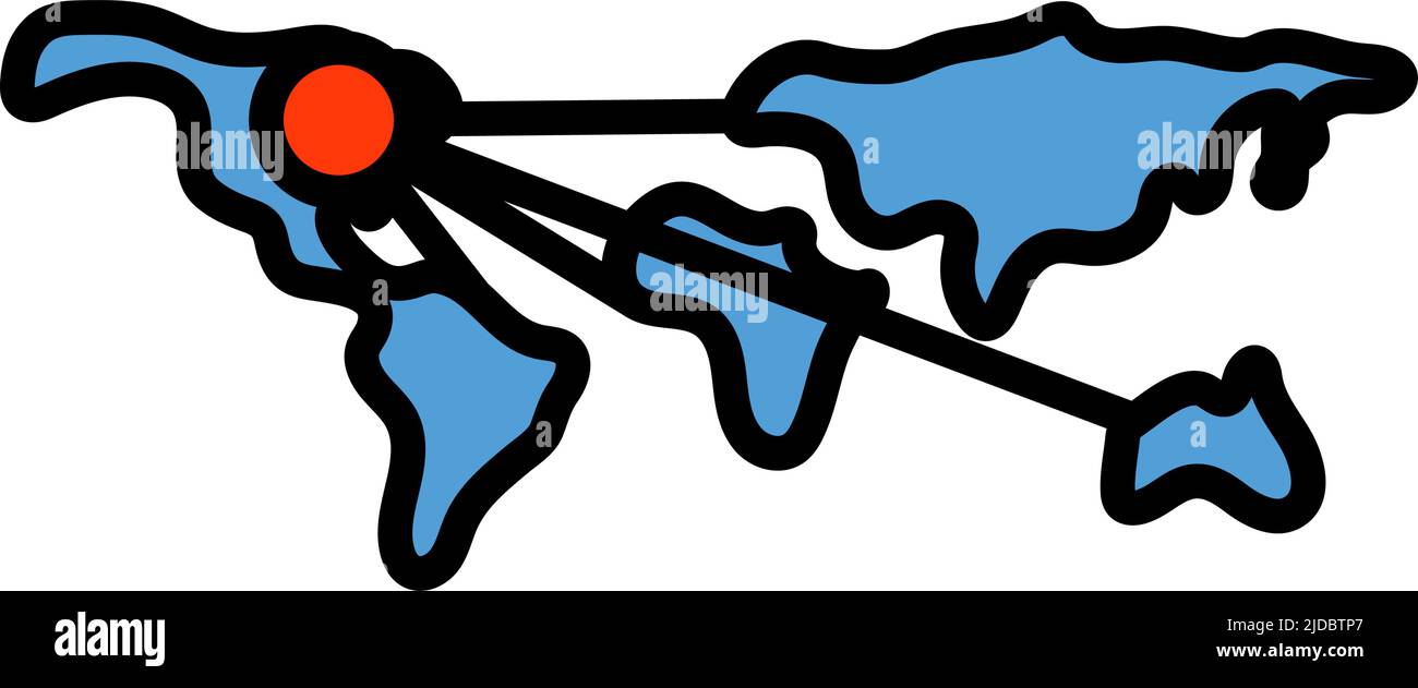 Logistic Concept Icon. Editable Bold Outline With Color Fill Design ...