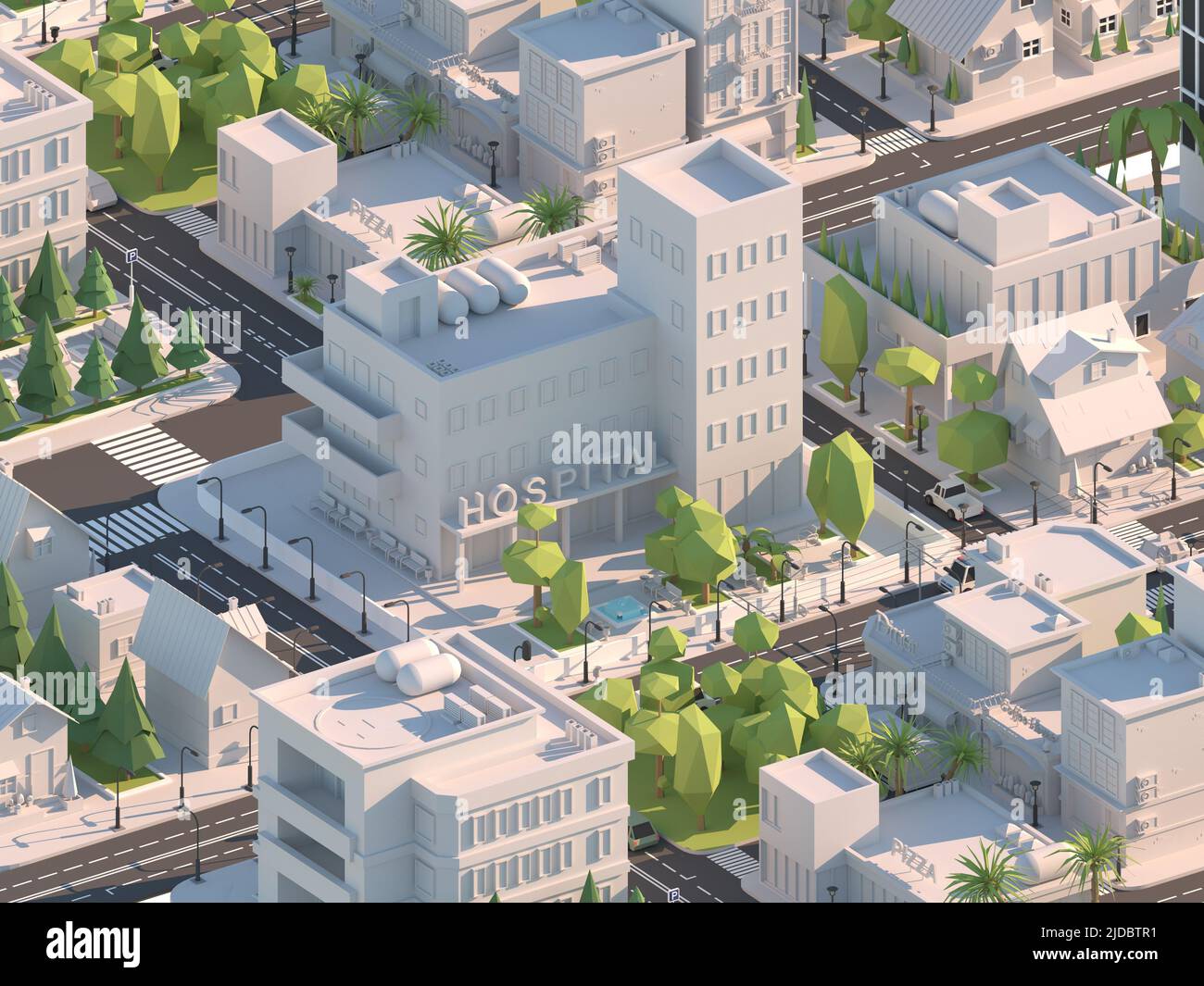Iso City 3D Concept. 3D render Stock Photo - Alamy