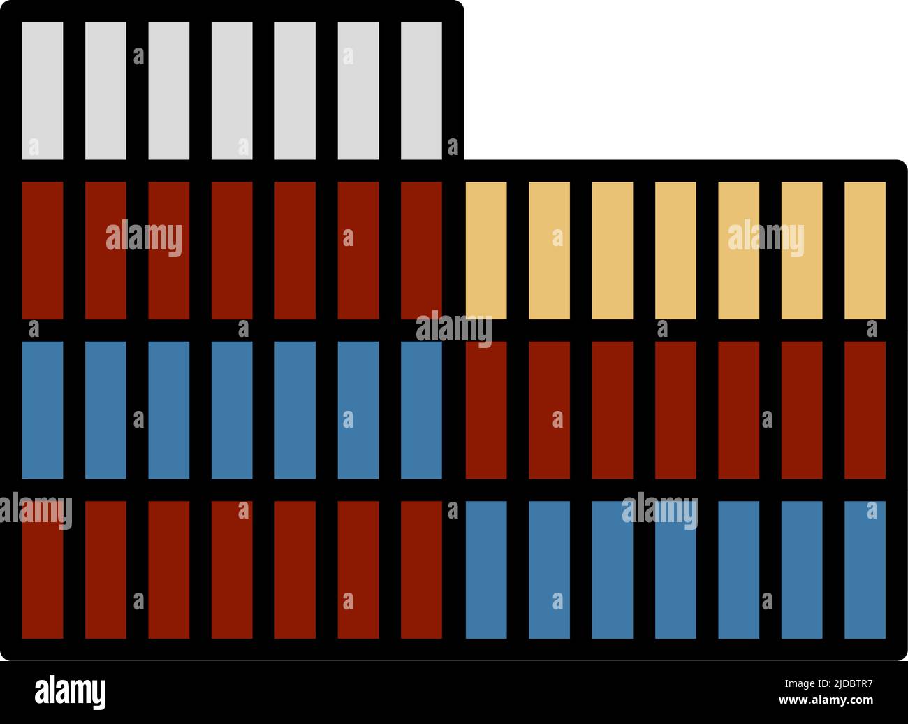 Container Stack Icon. Editable Bold Outline With Color Fill Design ...