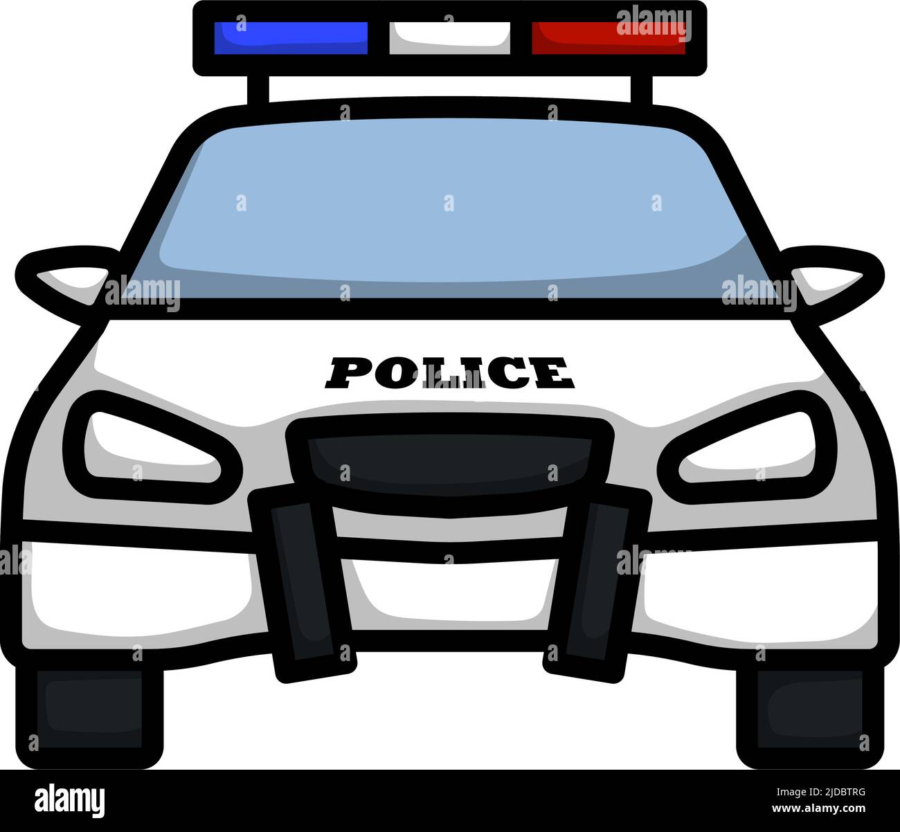 Police Car Icon. Editable Bold Outline With Color Fill Design. Vector ...