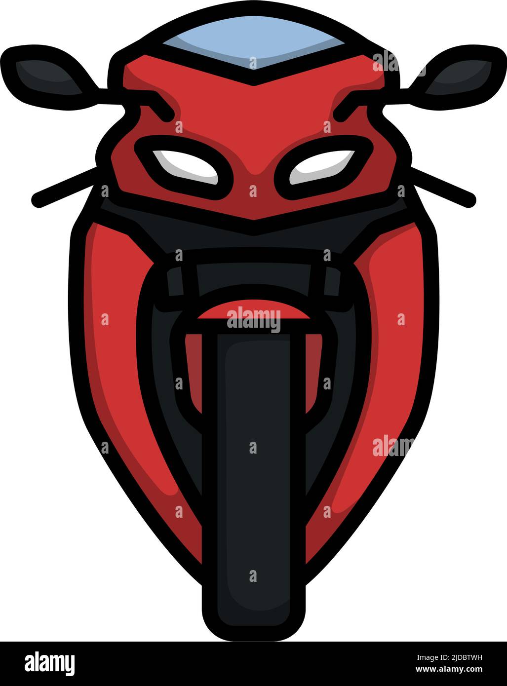 Motorcycle Icon. Editable Bold Outline With Color Fill Design. Vector ...