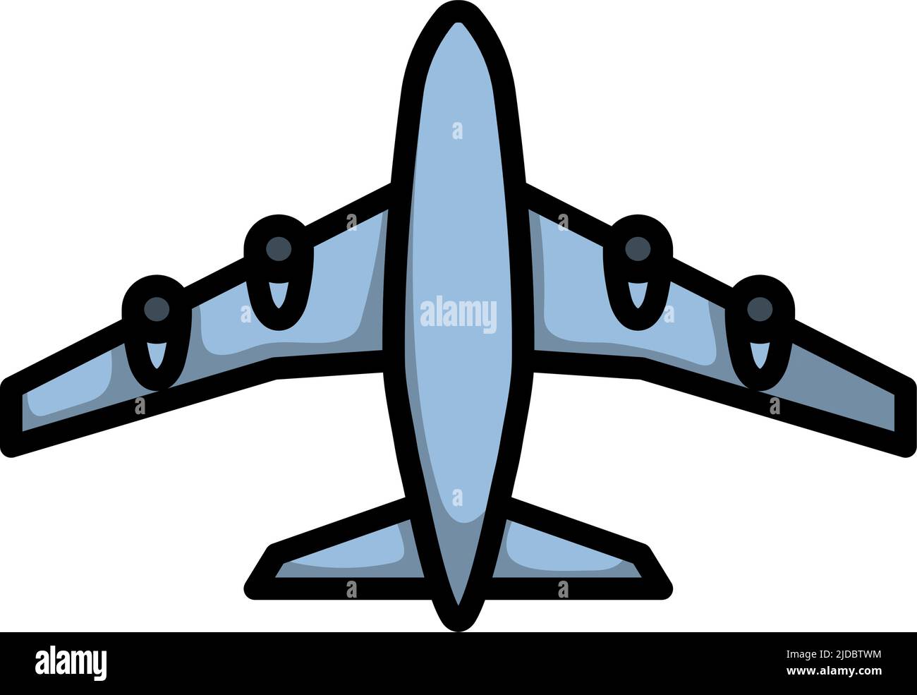 Airplane Takeoff Icon. Editable Bold Outline With Color Fill Design ...