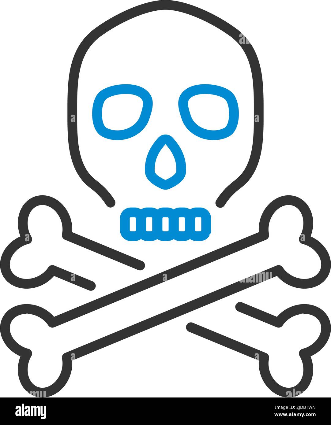 Poison Sign Icon. Editable Bold Outline With Color Fill Design. Vector ...