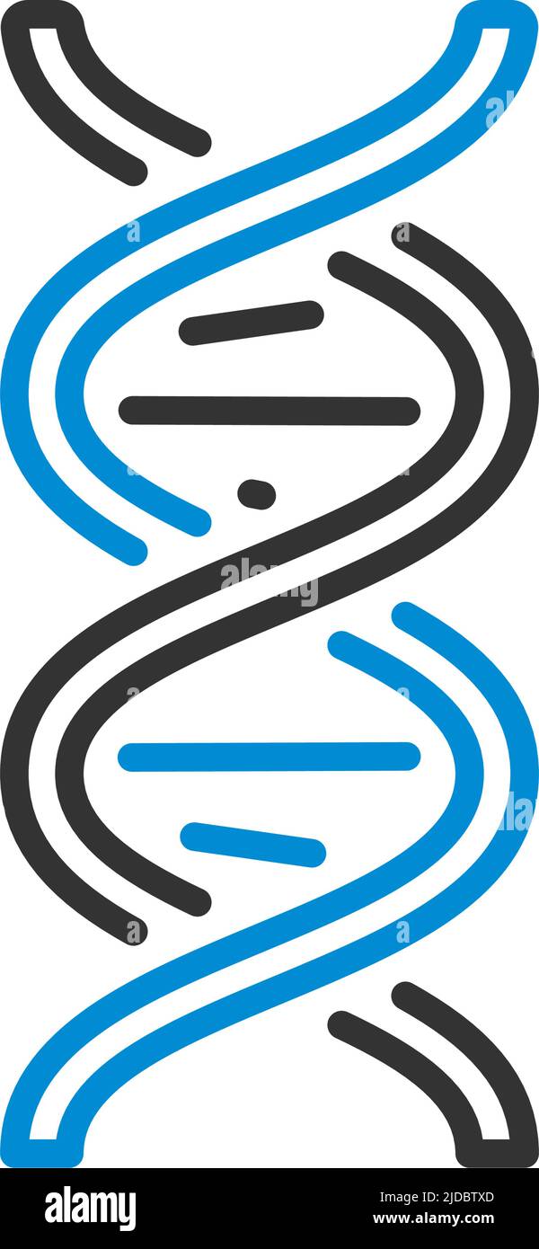 DNA Icon. Editable Bold Outline With Color Fill Design. Vector ...