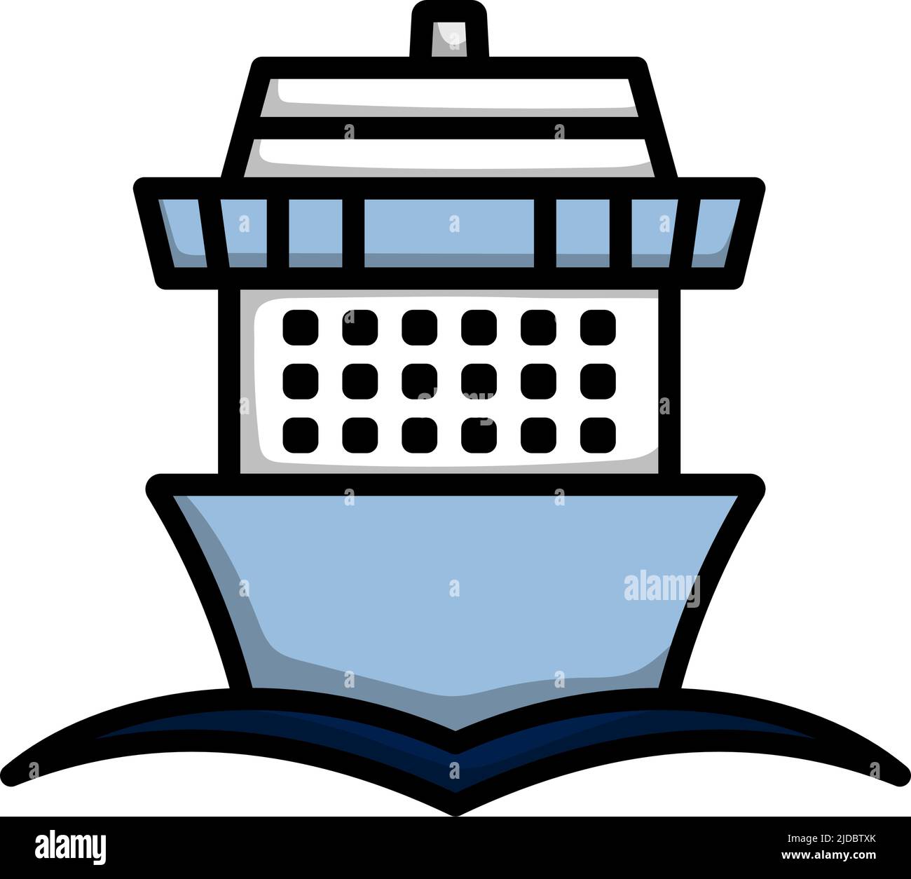 Cruise Liner Icon. Editable Bold Outline With Color Fill Design. Vector ...