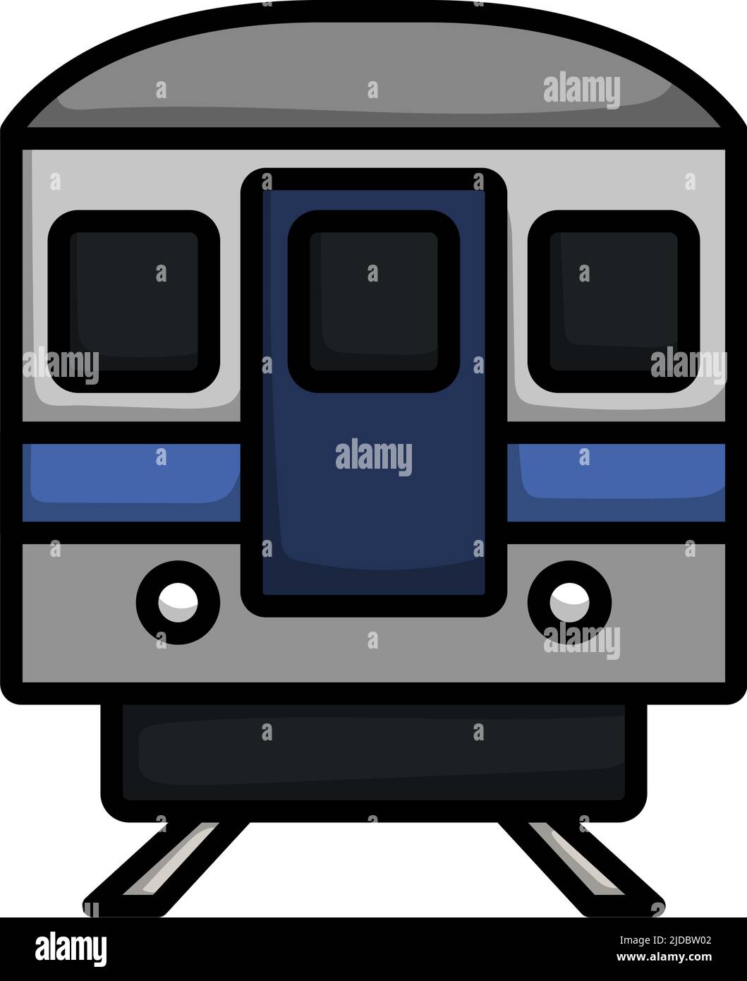 Subway Train Icon. Editable Bold Outline With Color Fill Design. Vector ...