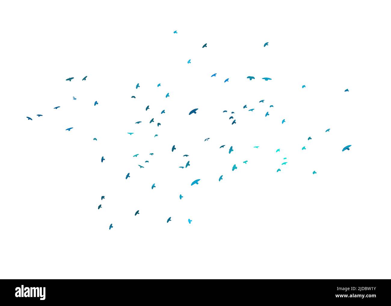 A flock of blue birds. Vector illustration Stock Vector Image & Art - Alamy