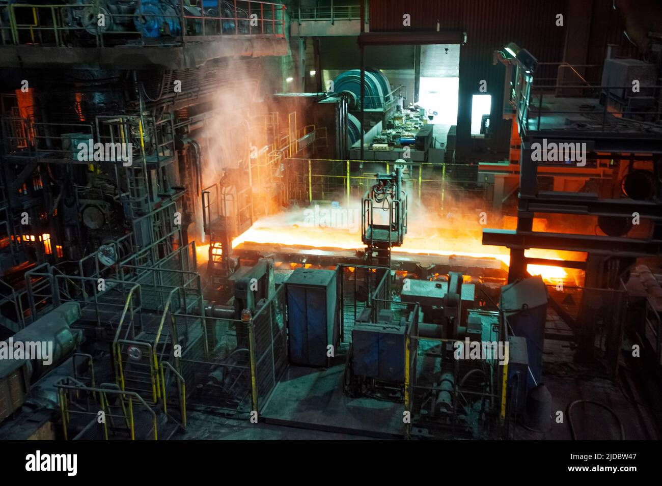 Metallurgical factory in Germany, hot rolled metal conveyor, sheet ...