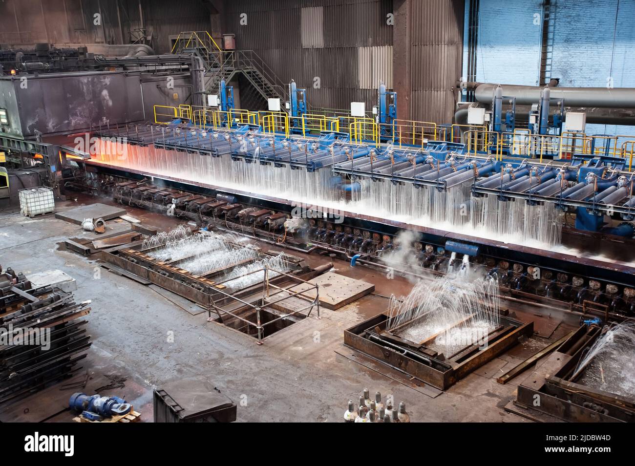 Metallurgical factory in Germany, hot rolled metal conveyor, sheet ...