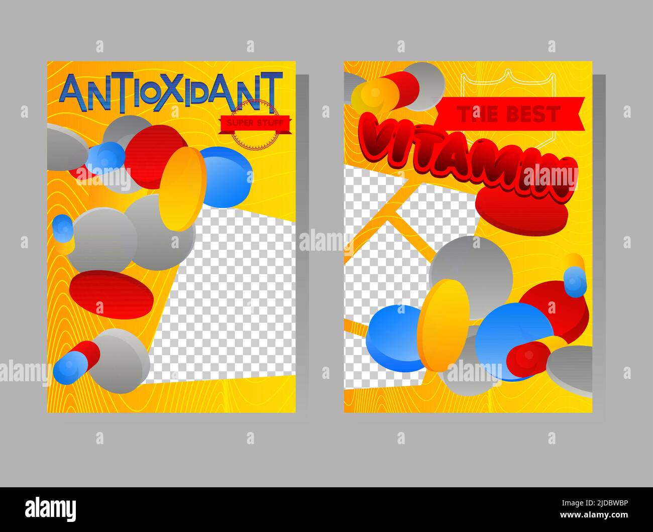 Set of Modern Abstract Vitamin banner template for advertising ...