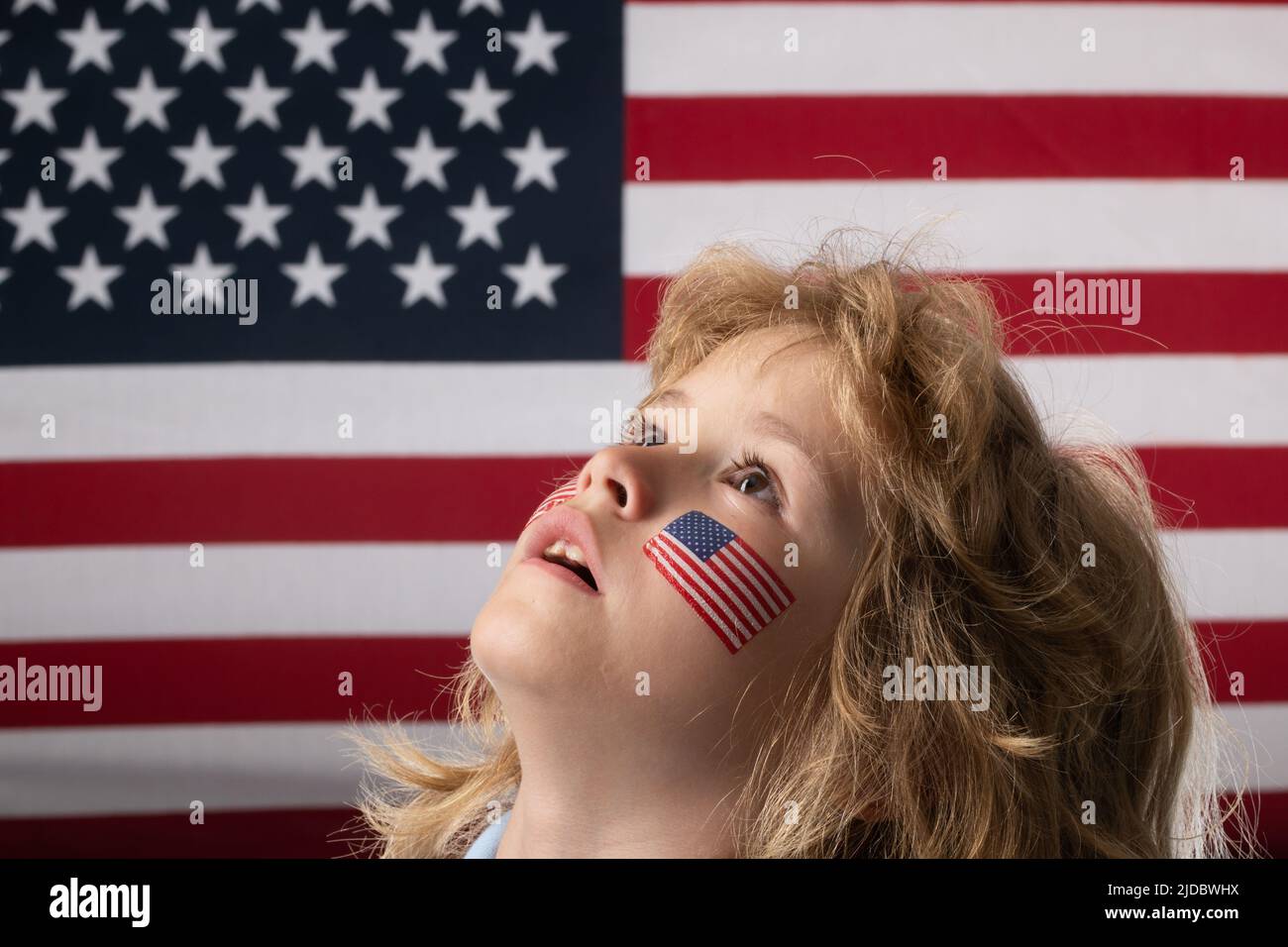 Kid celebration independence day 4th of july. United States of America ...