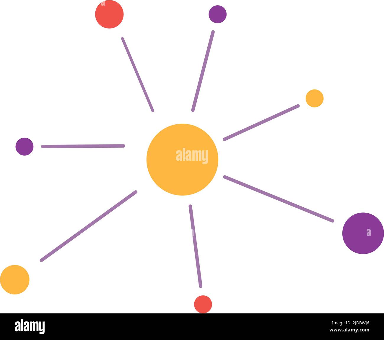 Connection In Molecular Physics Semi Flat Color Vector Object Stock
