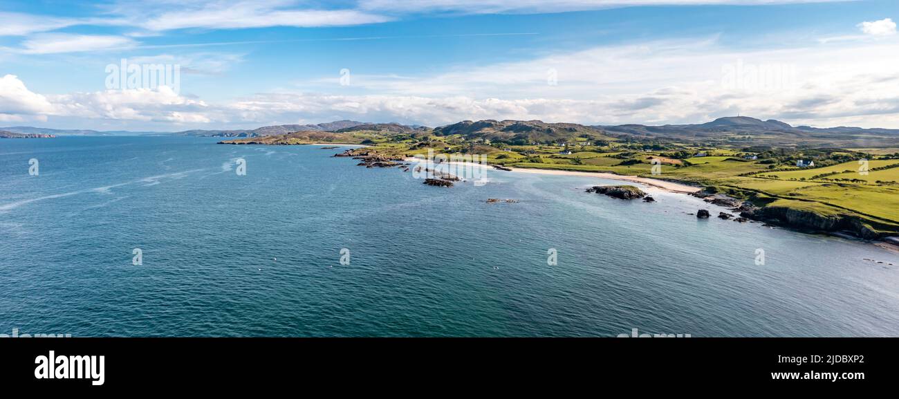 Aerial view of the Great Pollet Sea Arch, Fanad Peninsula, County Donegal, Ireland Stock Photo ...