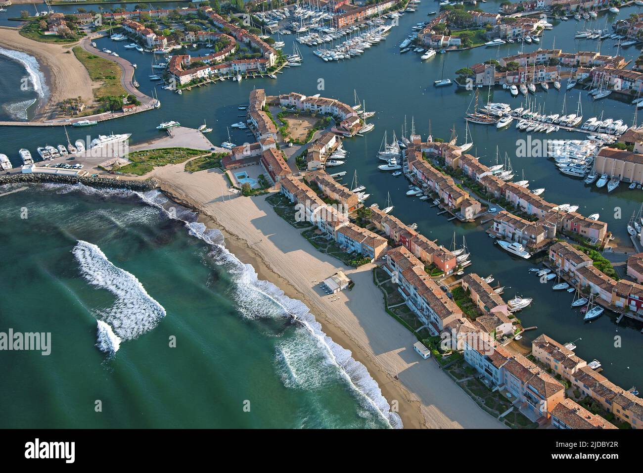 France, Var, Cogolin and Grimaud, second level, resorts, ports, marina ...