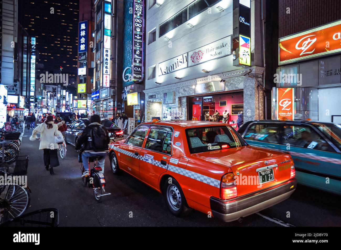 Tokyo, Japan - January 08, 2020: Japanese Cars and Taxi on the ...